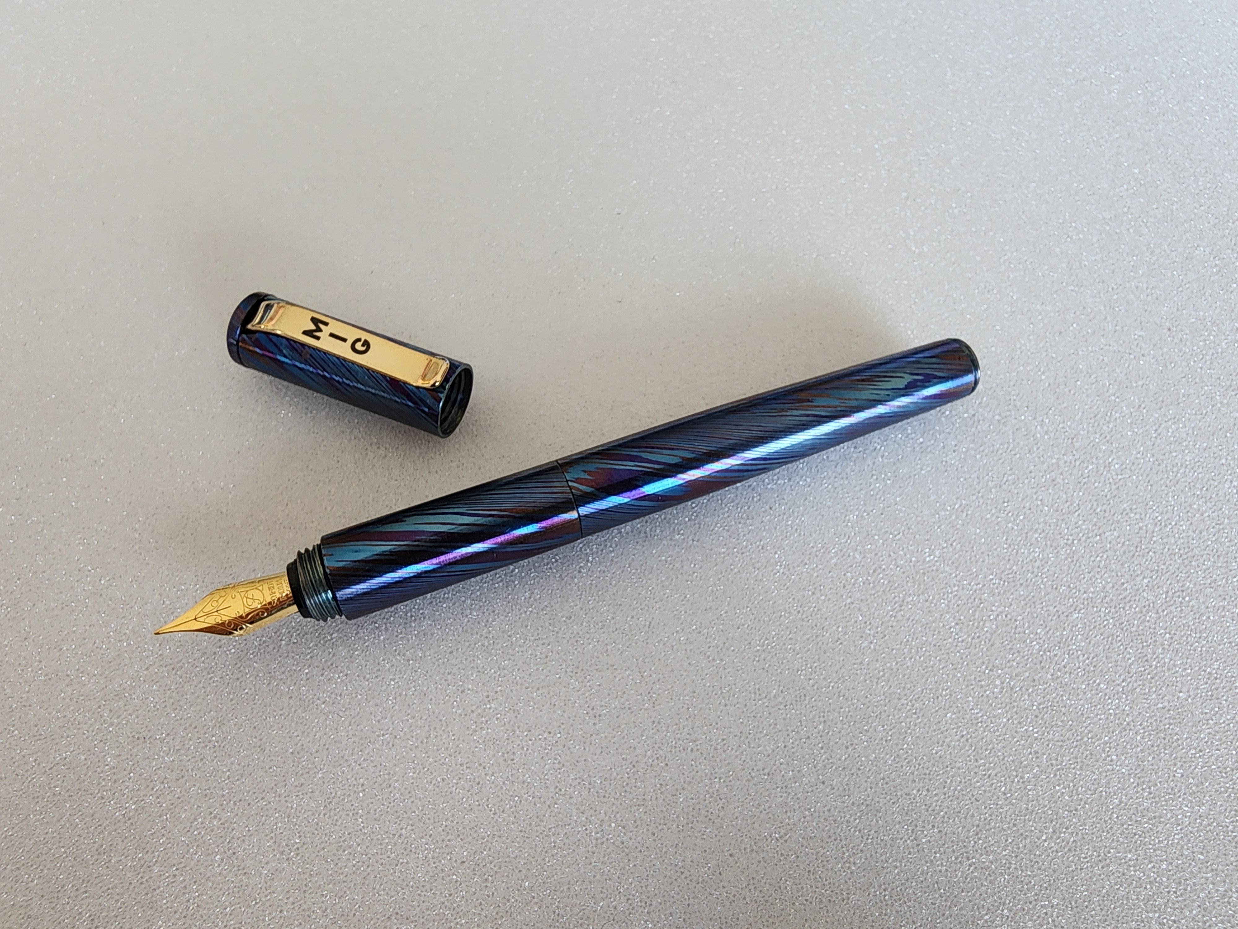 MIG Fountain Pen (Timascus) - Gold Plated Hardware